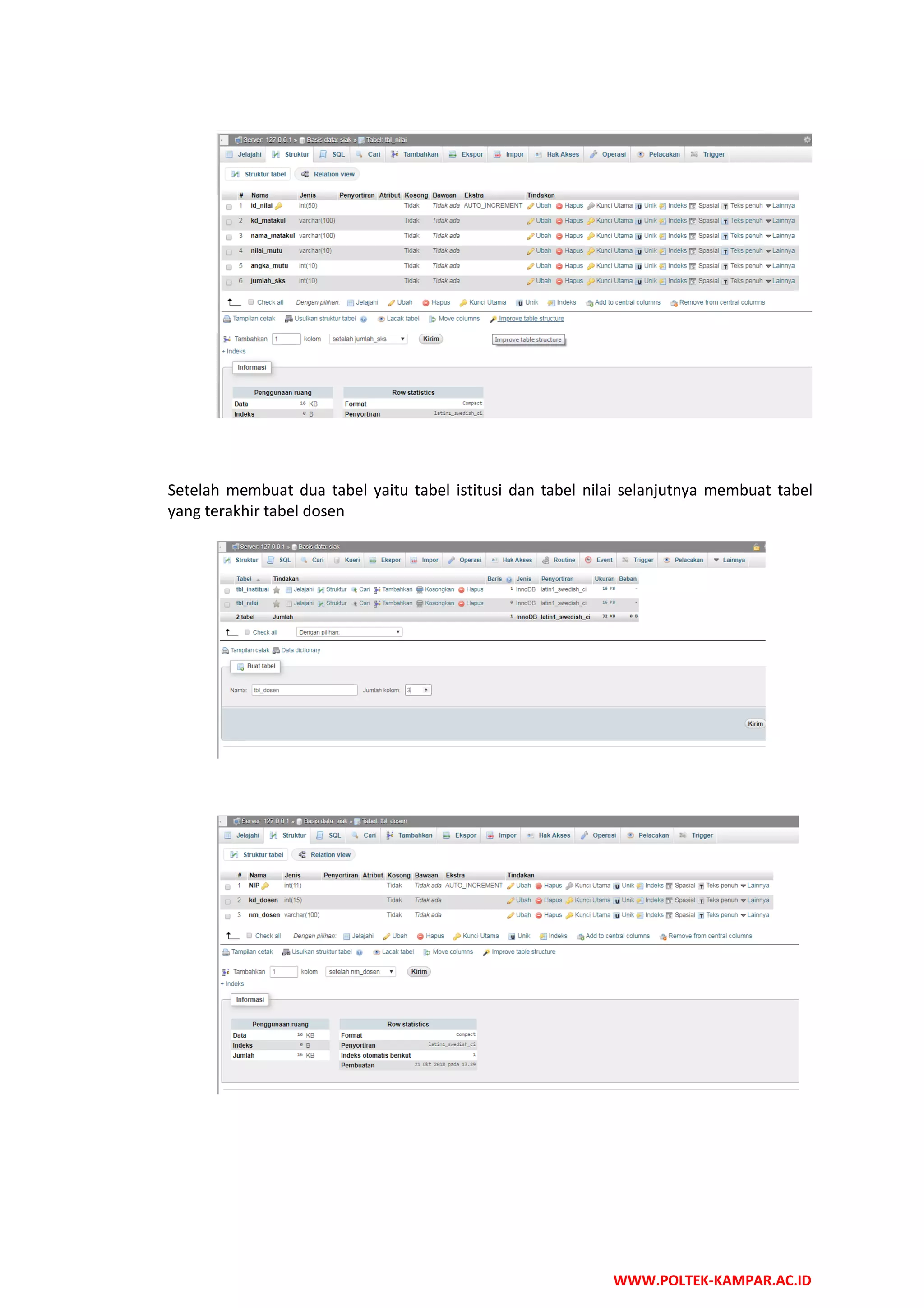 PEMBUATAN TABEL DALAM DATABASE | PDF