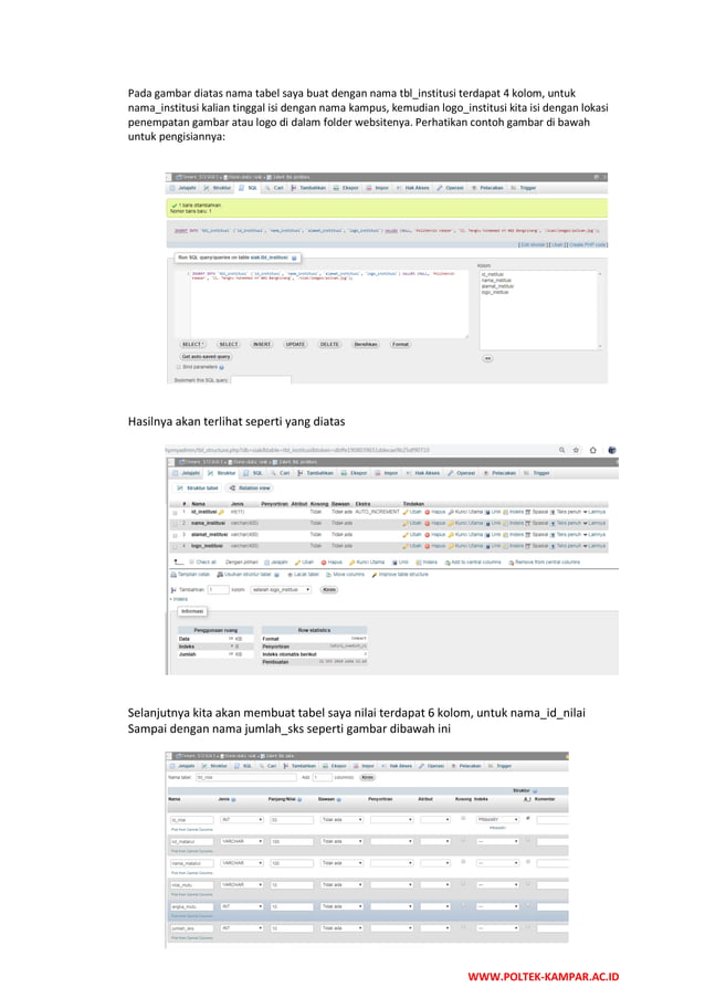 PEMBUATAN TABEL DALAM DATABASE | PDF