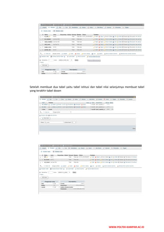 PEMBUATAN TABEL DALAM DATABASE | PDF