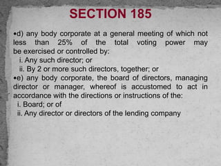 loans to directors (section 185) | PPTX