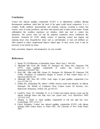 Contact Lens Induced Papillary Conjuncivitis | DOCX