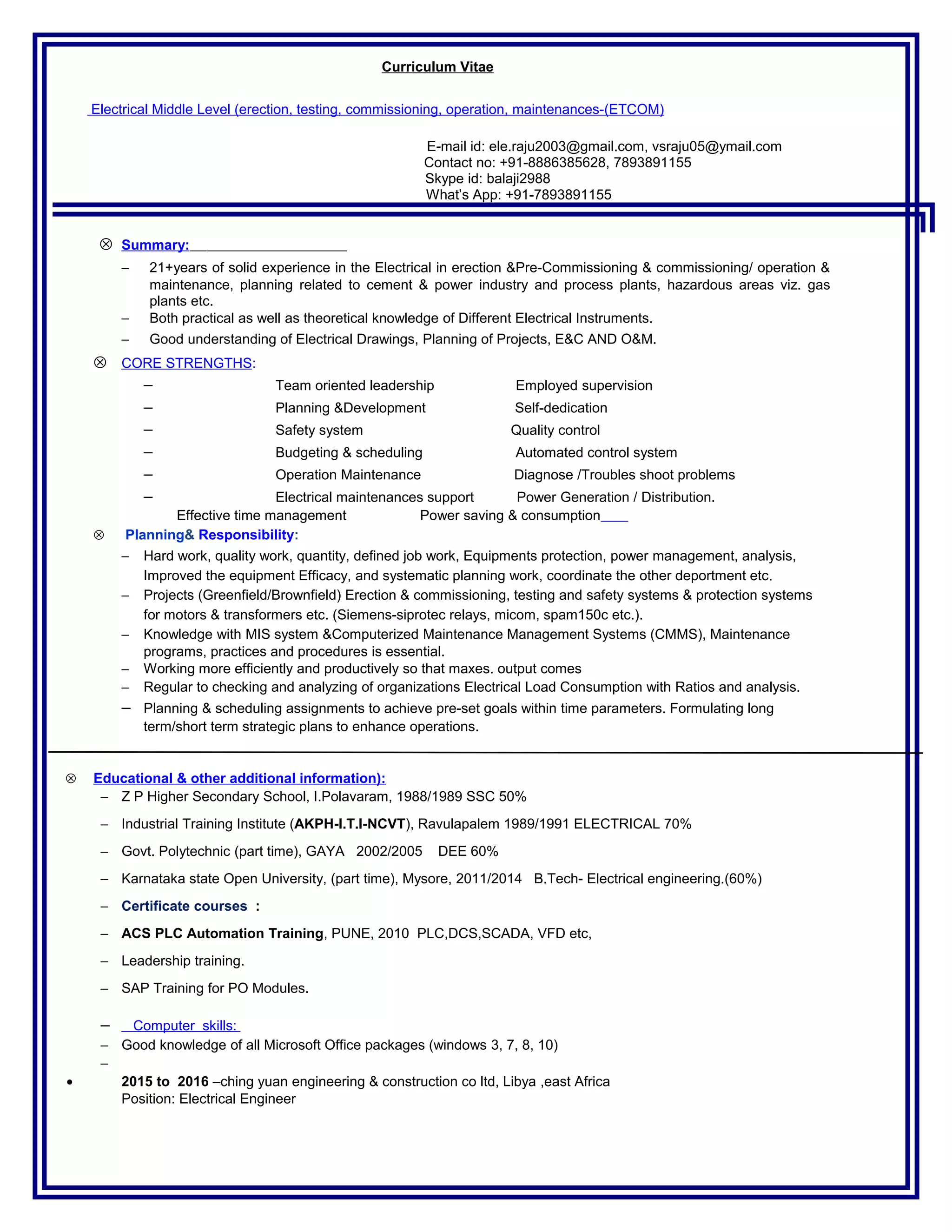 Raju cv | PDF | Free Download