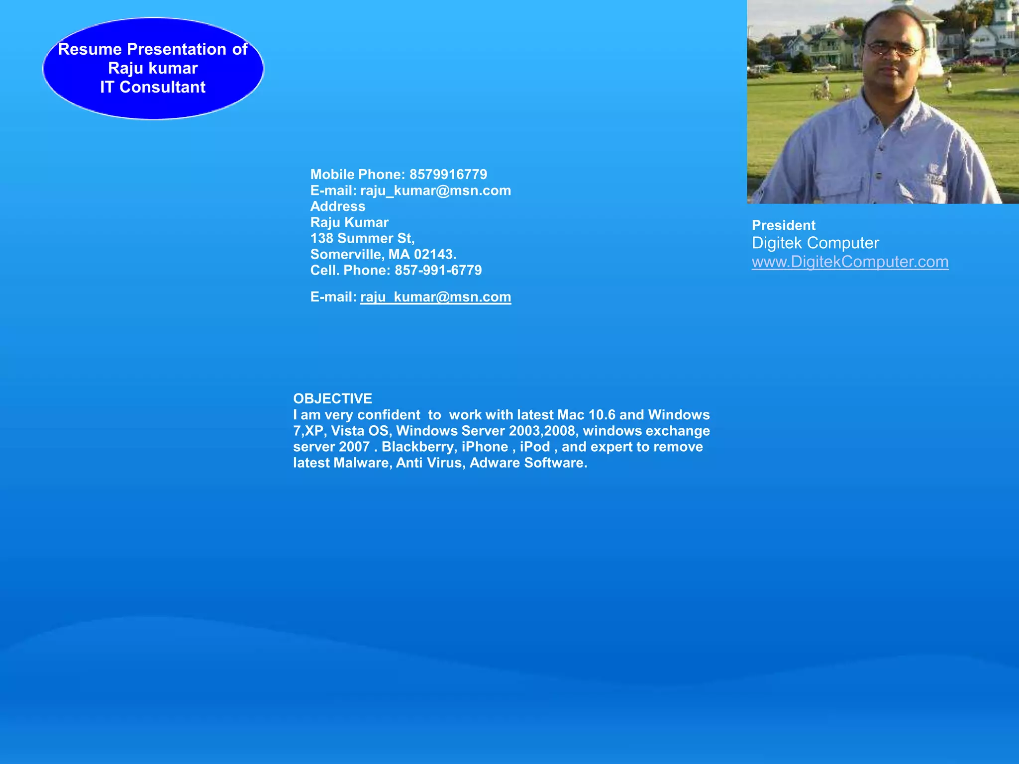 Raju kumar resume_presentation3 | PPT
