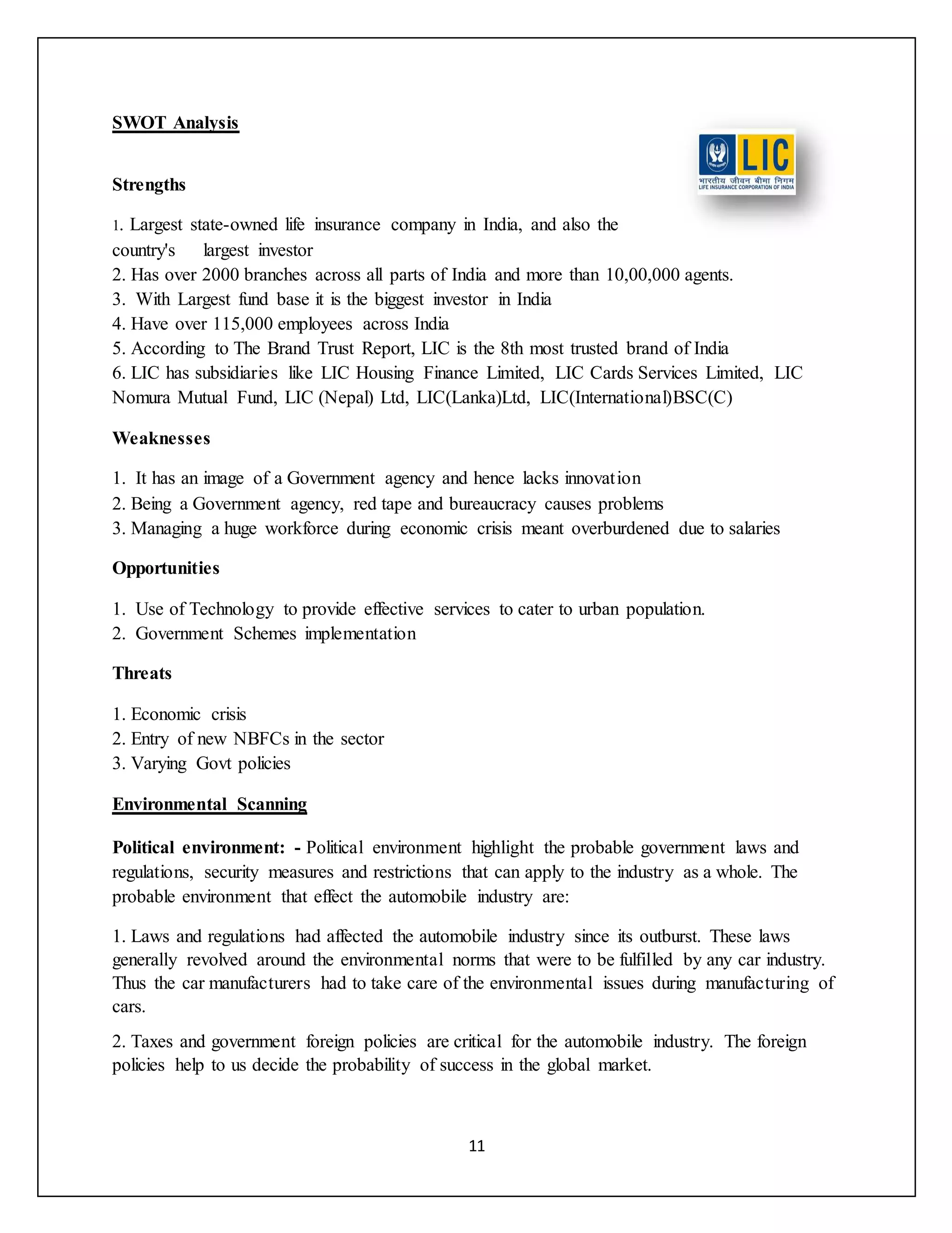 Project on LIC | DOCX