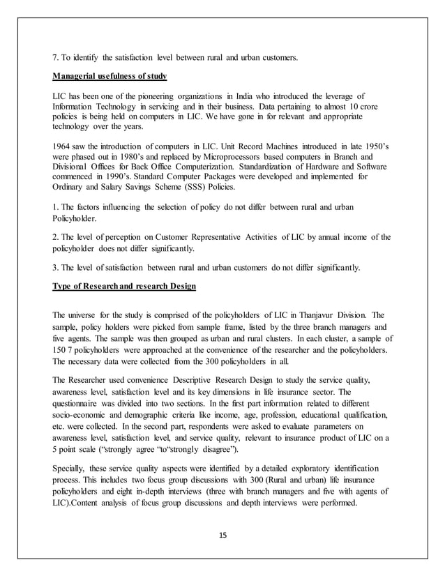 Project on LIC | DOCX