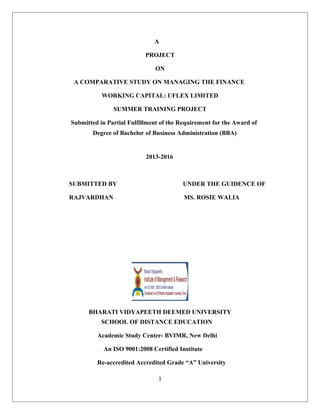 Rajvardhan uflex project | PDF