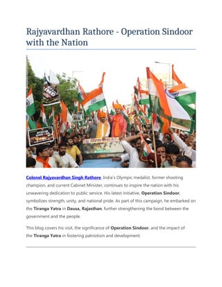 Rajyavardhan Rathore - Operation Sindoor with the Nation.docx
