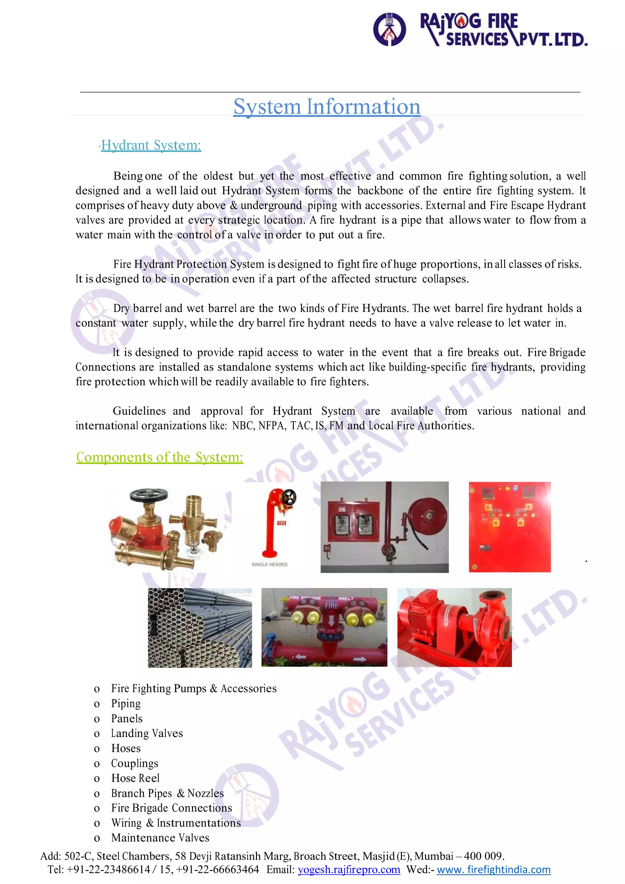 Fire Hydrant System Sprinkler System Fire Fighting Systems Fire Hydrant