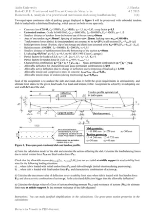Prestressed concrete Course assignments, 2015 | PDF