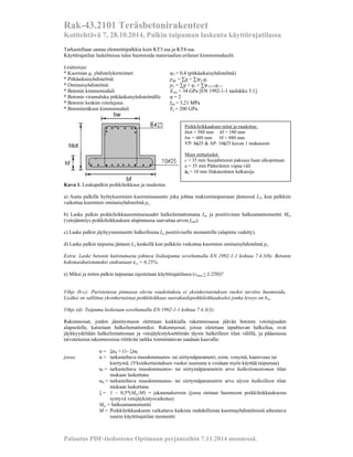 Teräsbetonirakenteet kotitehtävät 2014 / Reinforced concrete assignments 2014 | PDF