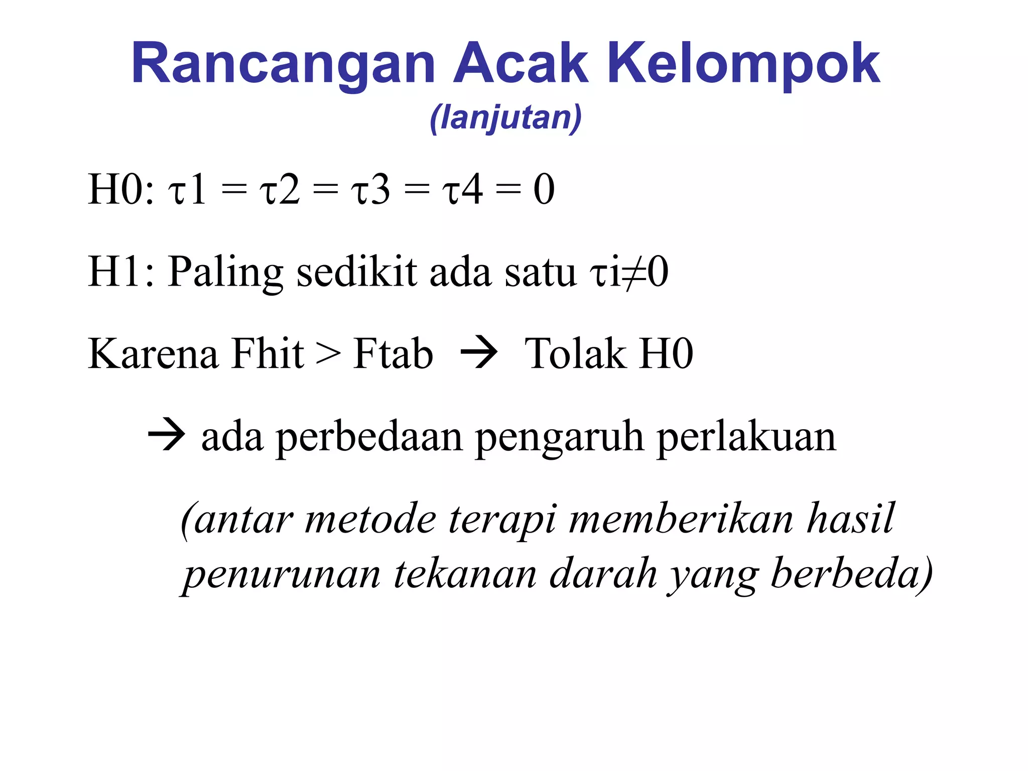 Rancangan Acak Kelompok | PPT