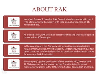 Rak Ceramics -Elite collection | PPTX
