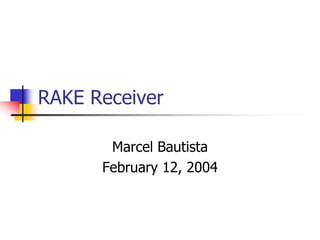 Rake Receiver | PPT