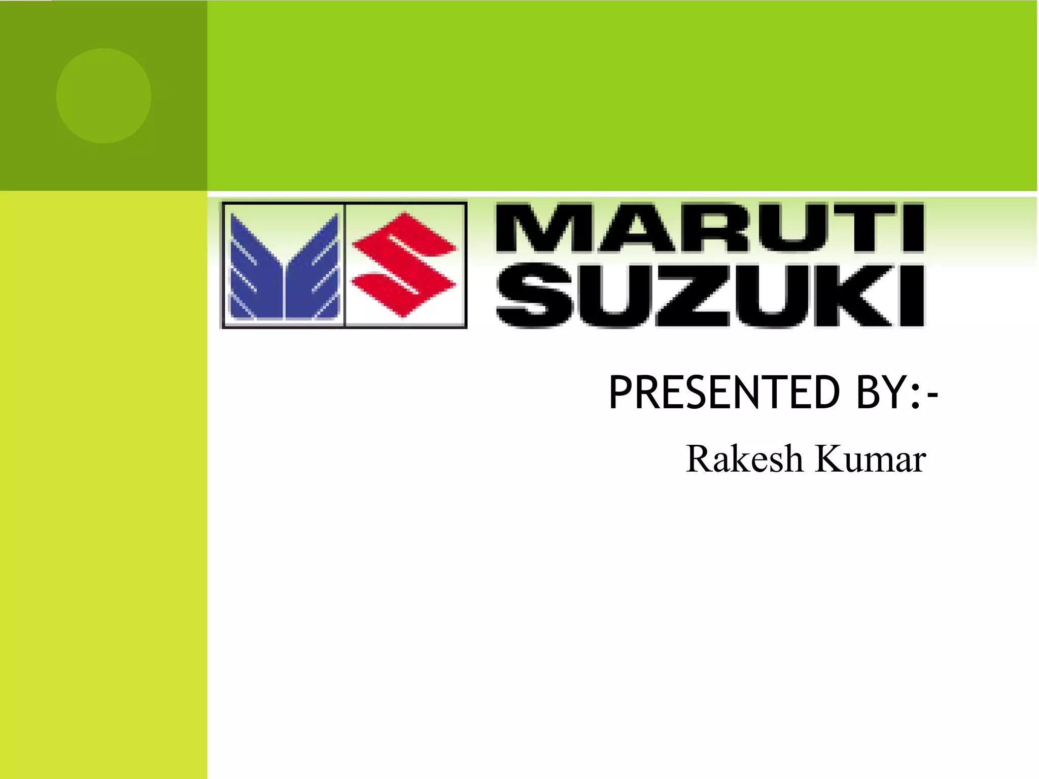 maruti suzuki power point presentation | PPT