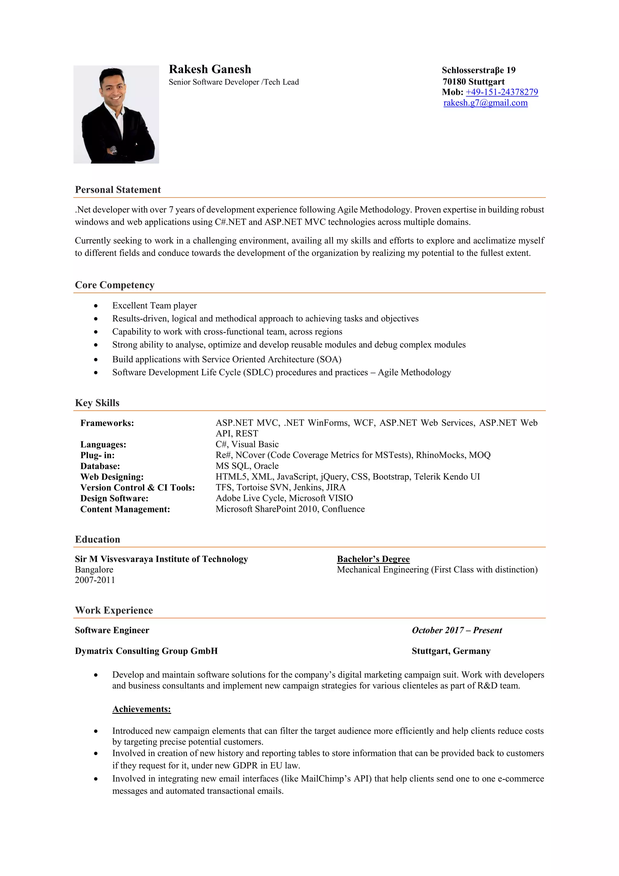 Rakesh - Curriculum Vitae | PDF | Web Development | Internet