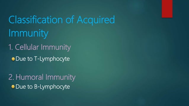 IMMUNITY TYPE (ACQUIRED IMMUNITY) | PPT