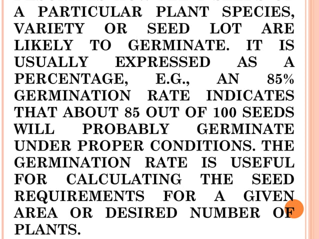 seed physiology | PPT | Agriculture | Industries