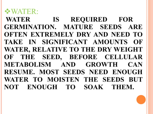 seed physiology | PPT | Agriculture | Industries