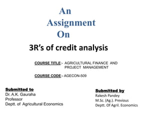 3 R's OF CREDIT ANALYSIS | PPTX