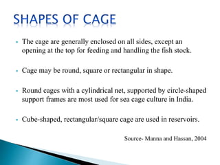 overview of cage culture ppt. | PPTX