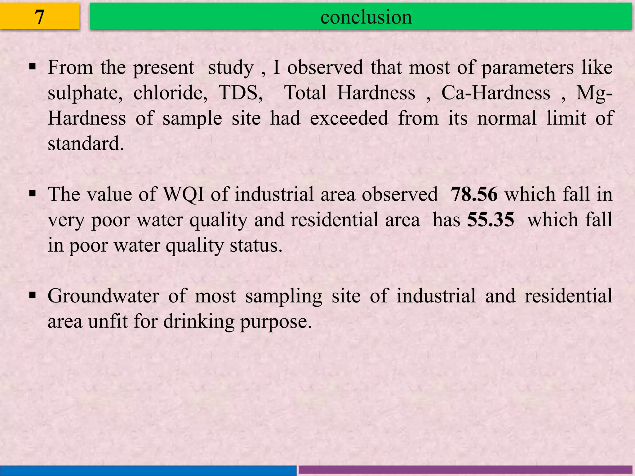 water quality assessment of groundwater | PPTX