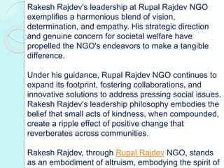 Rakesh Rajdev - A Visionary Leader Driving Change with Rupal Rajdev NGO ...
