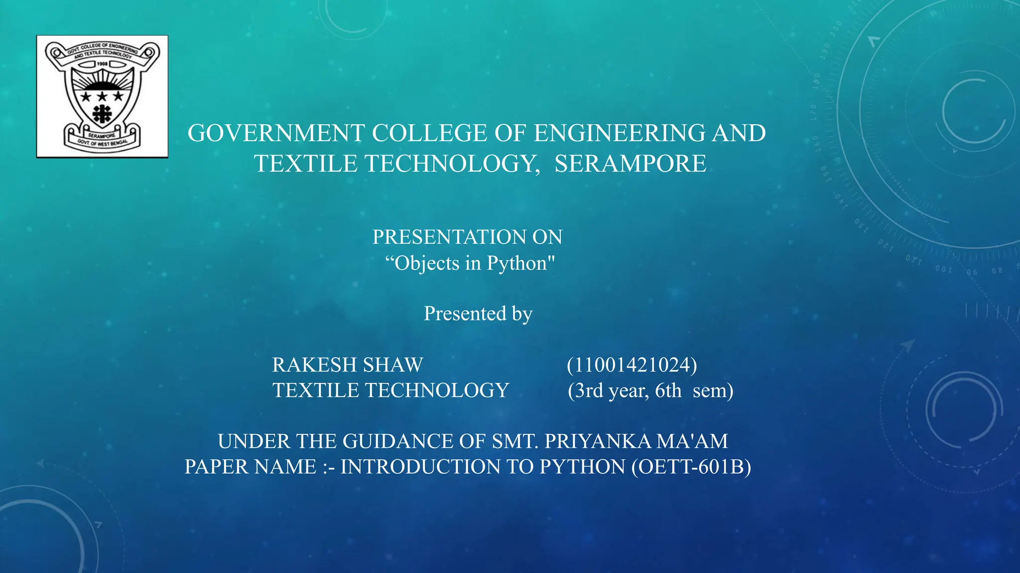 Object In Python Tells About Object Oriented Programming In Python Ppt