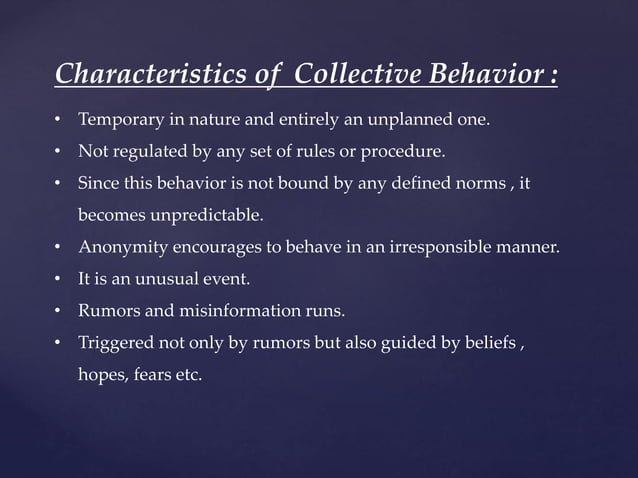 Collective behavior and its theories | PPTX | Environment | Science