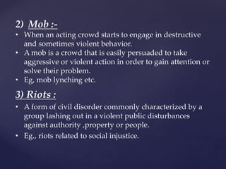 Collective behavior and its theories | PPTX