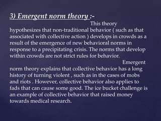 Collective behavior and its theories | PPTX