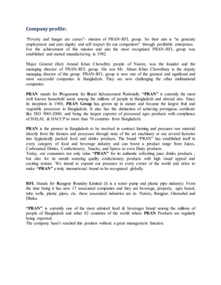 pran rfl porduct line | DOCX