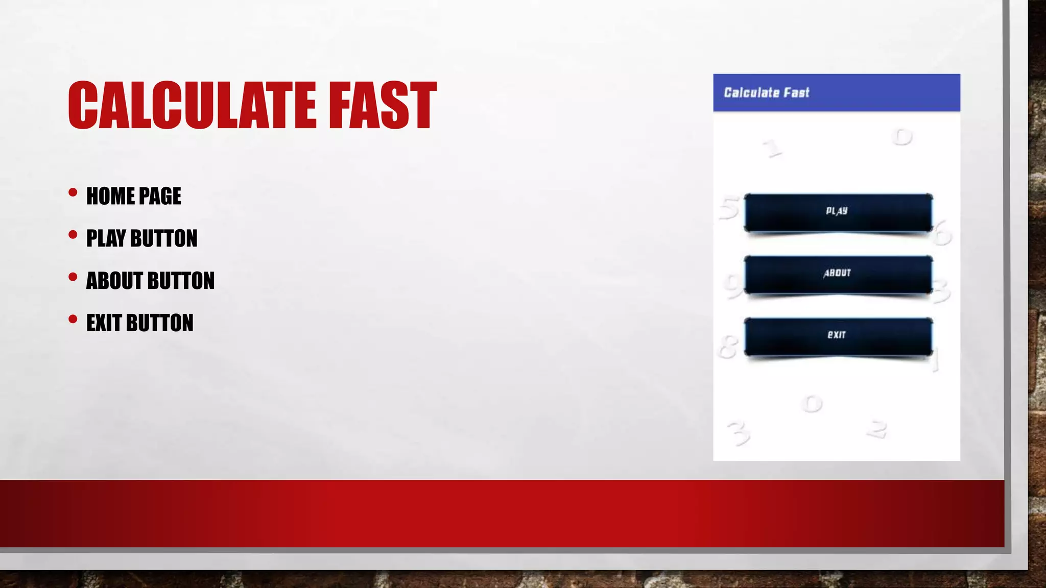 Calculate Fast Android App presentation | PPTX