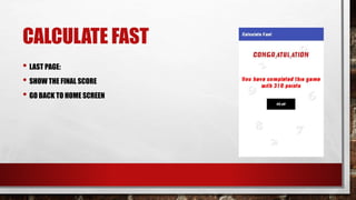 Calculate Fast Android App presentation | PPTX