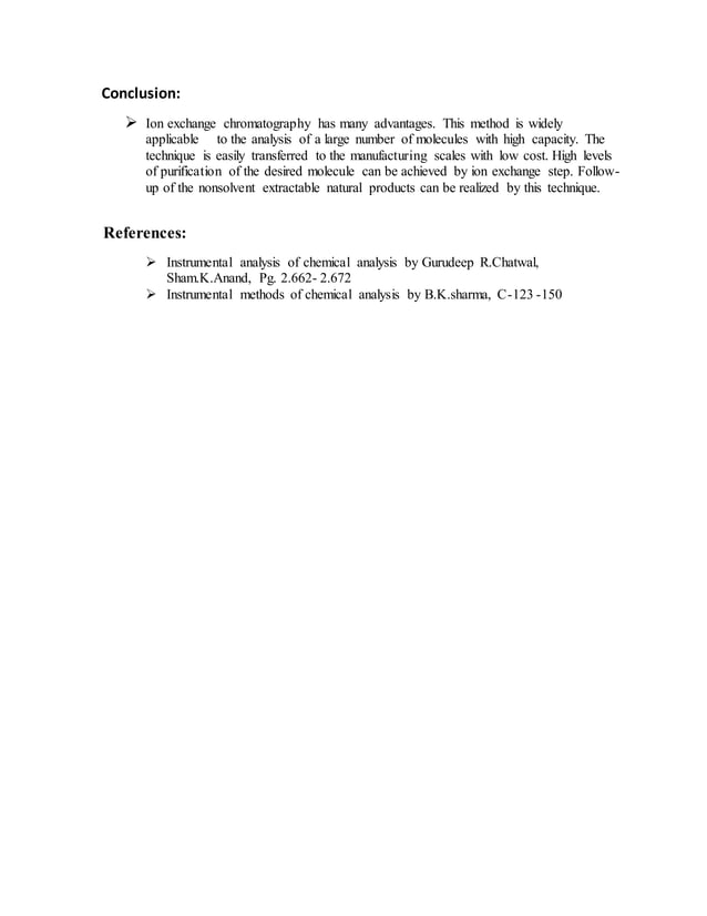 assignment ion exchange chromatography | PDF