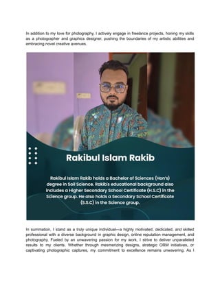 Rakibul Islam Rakib Bio.pdf | Photography | Arts and Crafts
