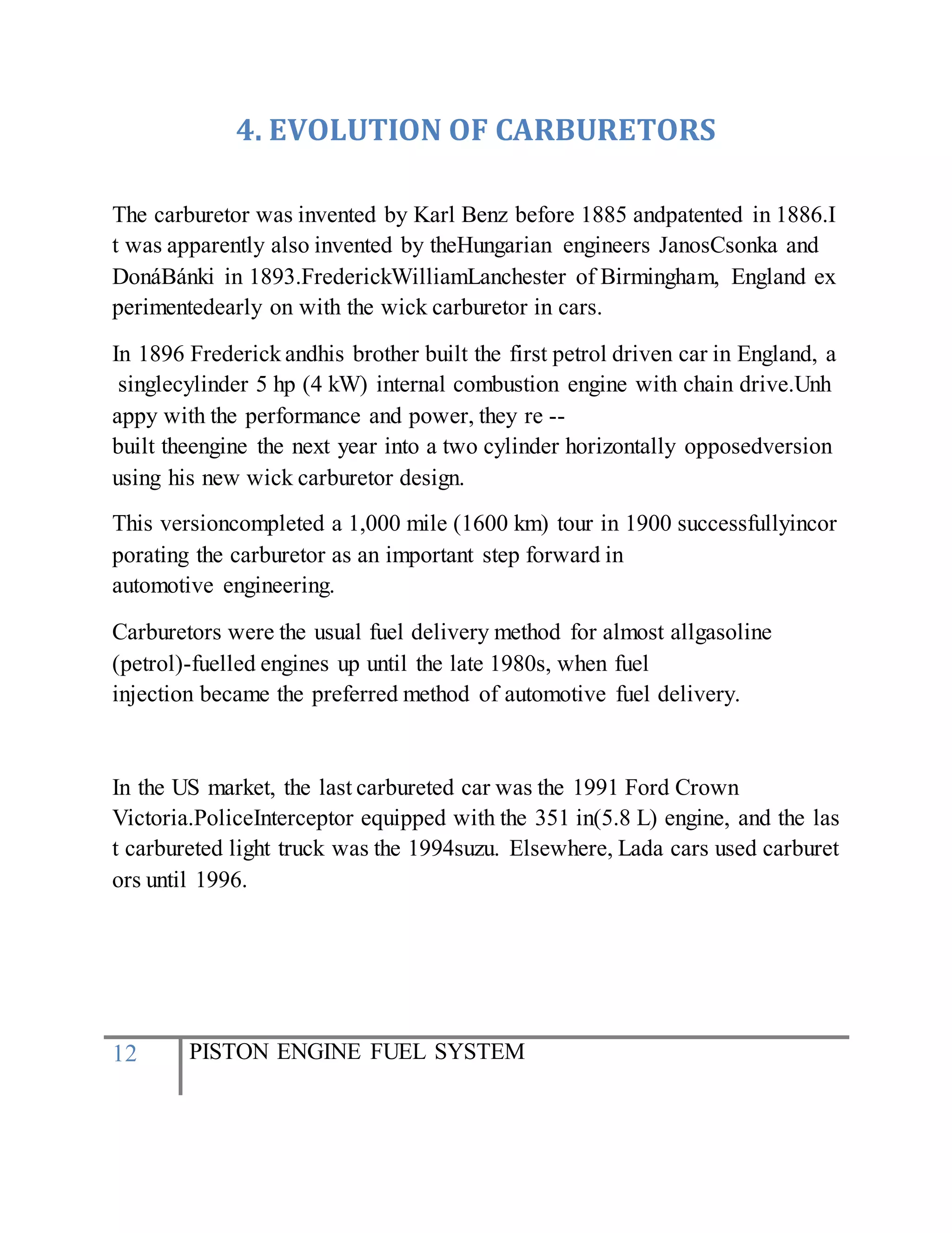 piston engine fuel system | DOCX