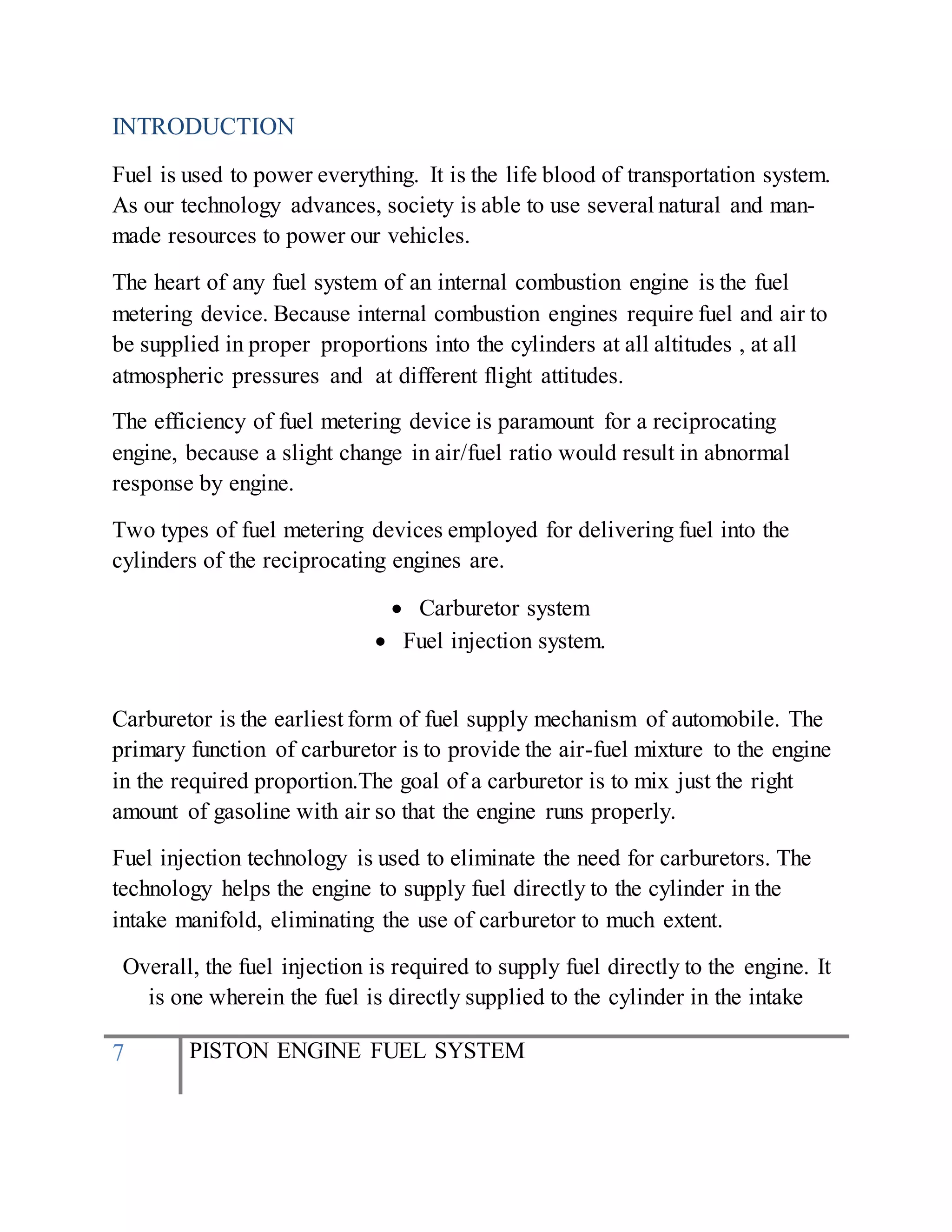 piston engine fuel system | DOCX
