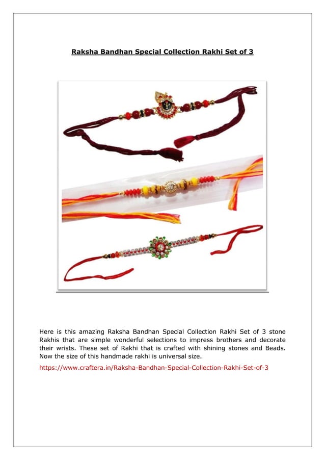 Raksha bandhan special collection rakhi set of 3 | PDF