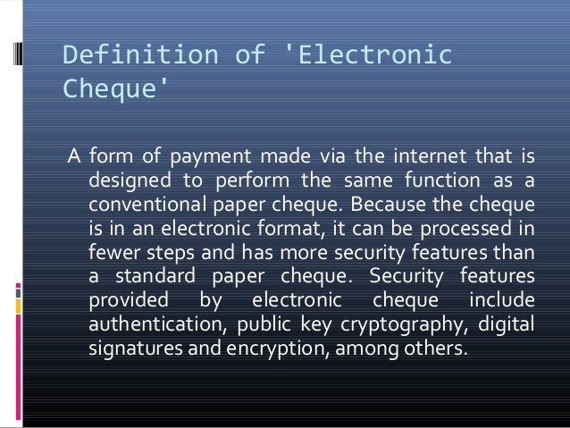 e-cheque