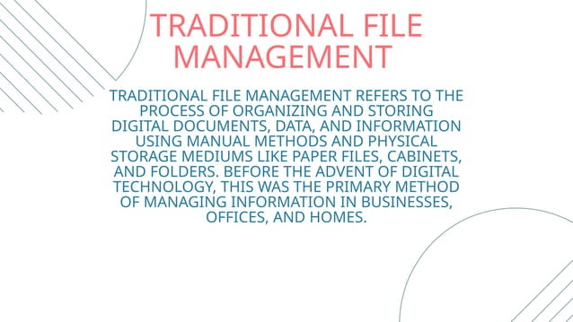 RAKSHA SAGAR presentation on processing of traditional file management ...