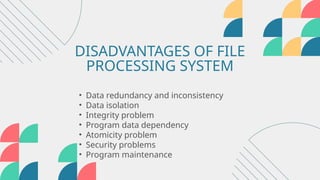 RAKSHA SAGAR presentation on processing of traditional file management | PPTX | Computing ...