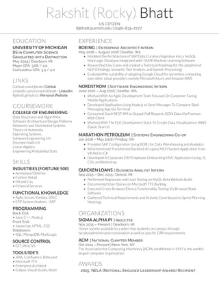 Rakshit Bhatt Resume - May 2019 | PDF