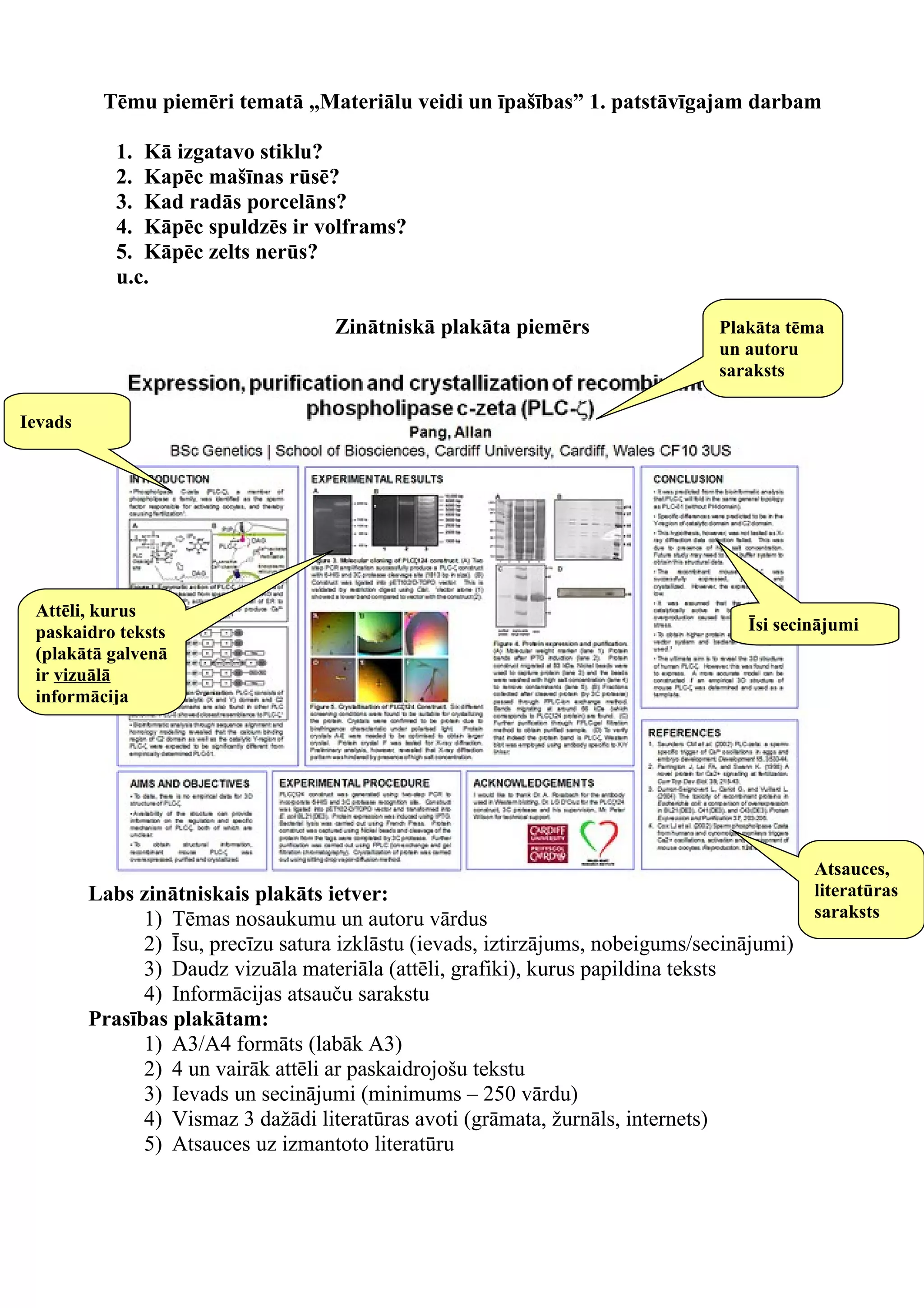 Raksta un plakāta paraugs, literatūras saraksta veidošanas paraugs. | DOC
