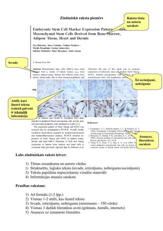 Raksta, plakāta paraugs | DOC