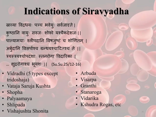 Rakta mokshana - Siravyadha | PPTX | Blood Disorders | Diseases and ...