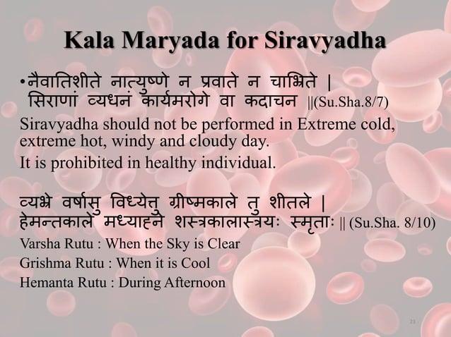 Rakta mokshana - Siravyadha | PPTX | Blood Disorders | Diseases and ...