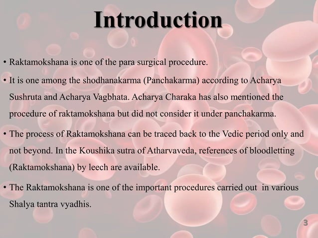 Rakta mokshana - Siravyadha | PPTX | Blood Disorders | Diseases and ...