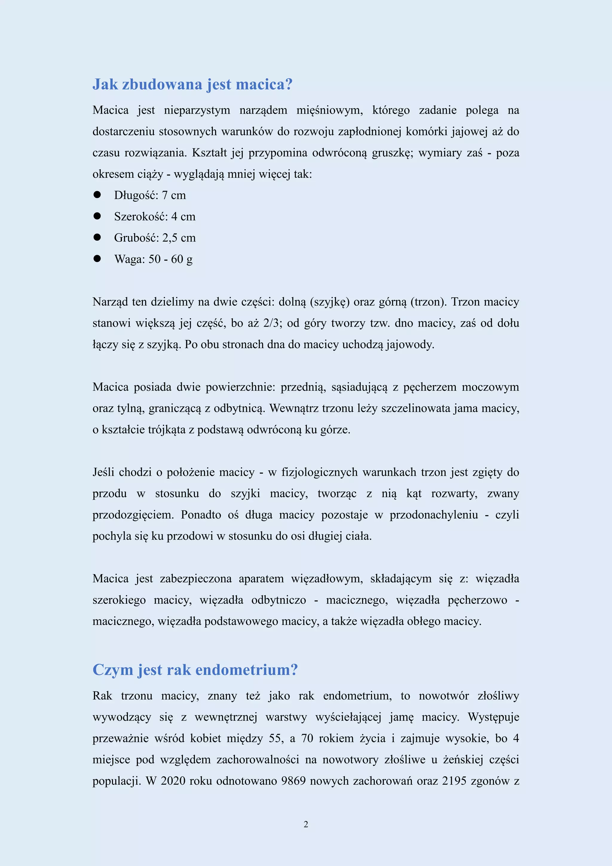 Rak trzonu macicy - artykuł | PDF