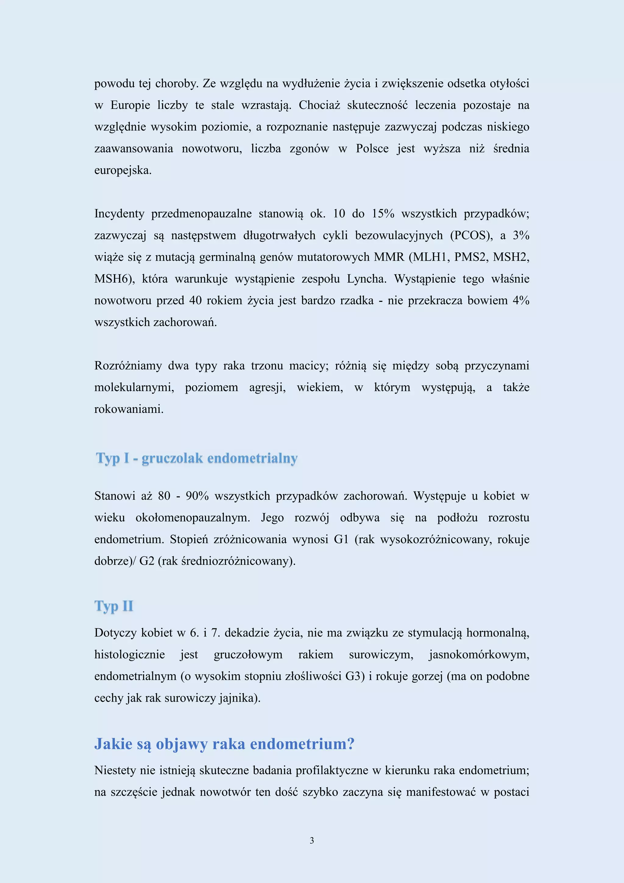 Rak trzonu macicy - artykuł | PDF