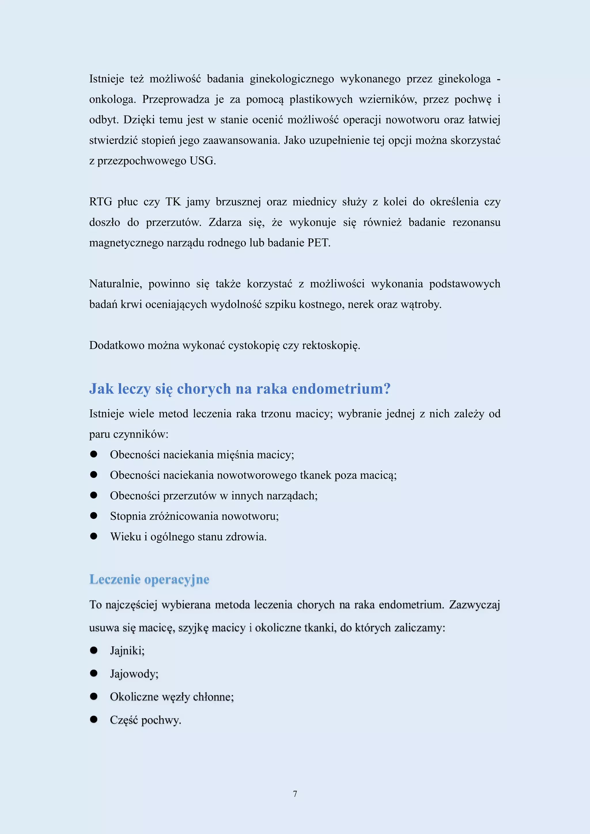 Rak trzonu macicy - artykuł | PDF